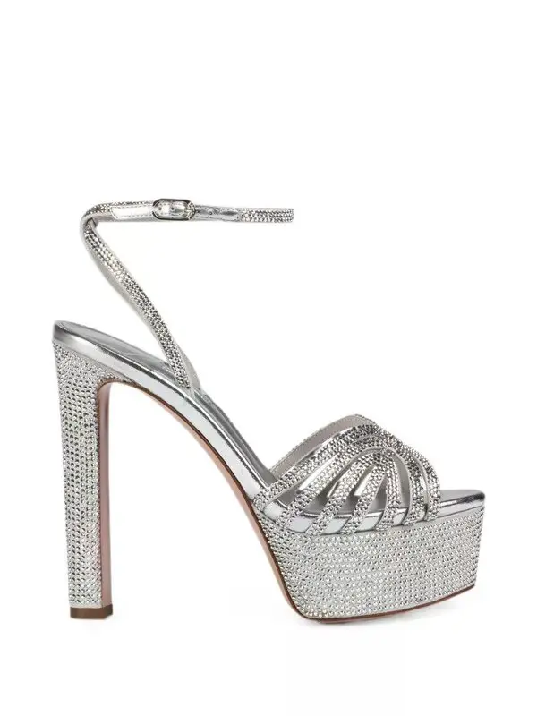 LE SILLA Embrace Crystal-embellished Platform Sandals - Silver