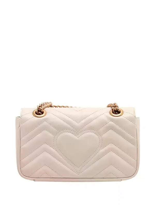Gucci 2016-2026 Small Gg Marmont Matelasse Calfskin Shoulder Bag - White