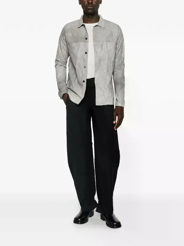MA+ Leather Long-sleeves Shirt - Grey