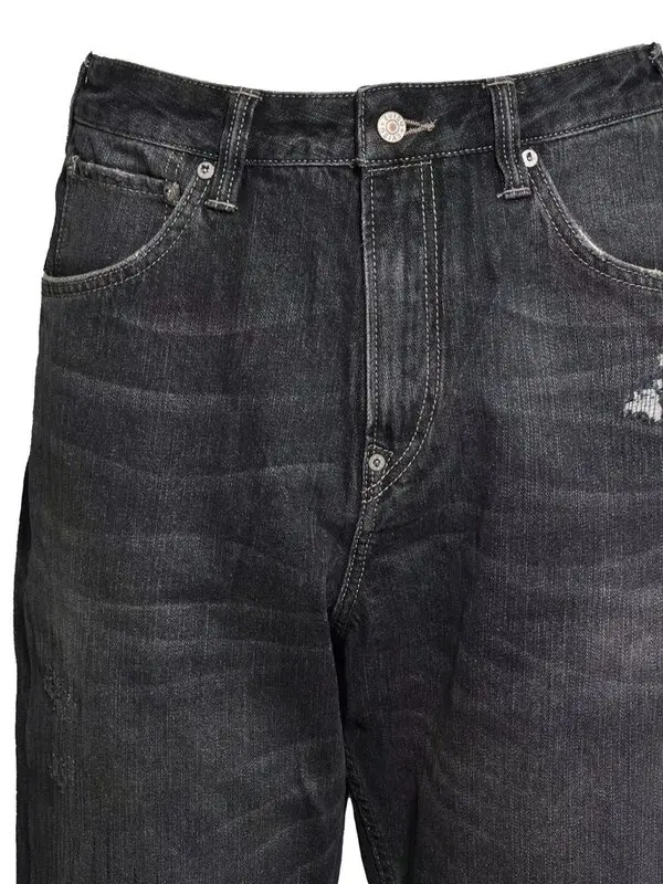 EVISU Kanji Ebisu Print-distressed Straight-leg Jeans