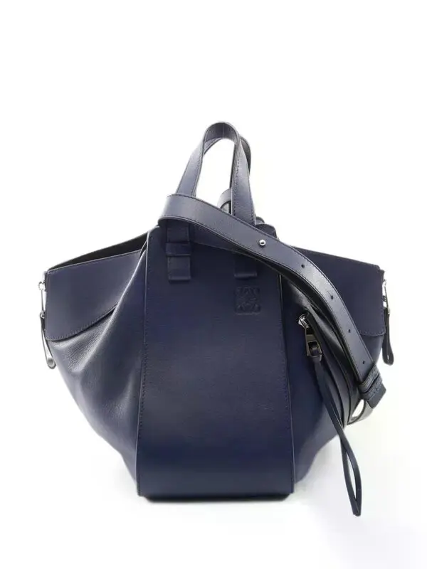 Loewe 2000s Small Hammock Leather Tote Bag - Blue