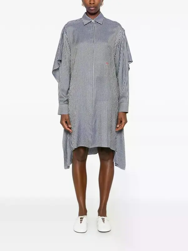 Loewe Gingham Draped Shirt Dress
