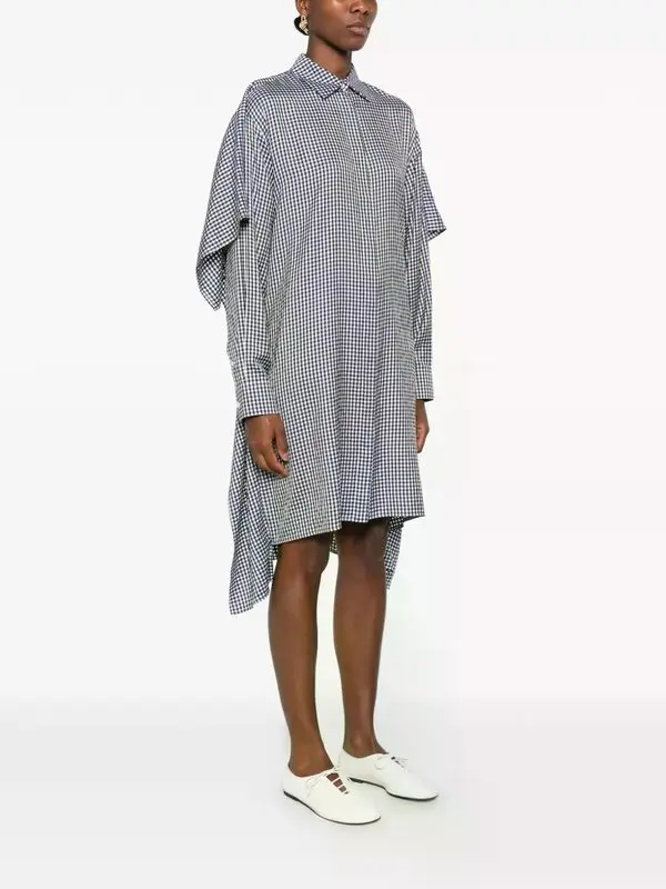 Loewe Gingham Draped Shirt Dress