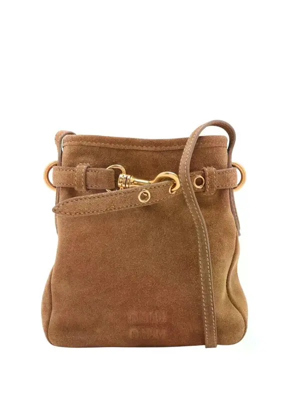 Miu Miu 2010-2026 Suede Crossbody Bag - Brown