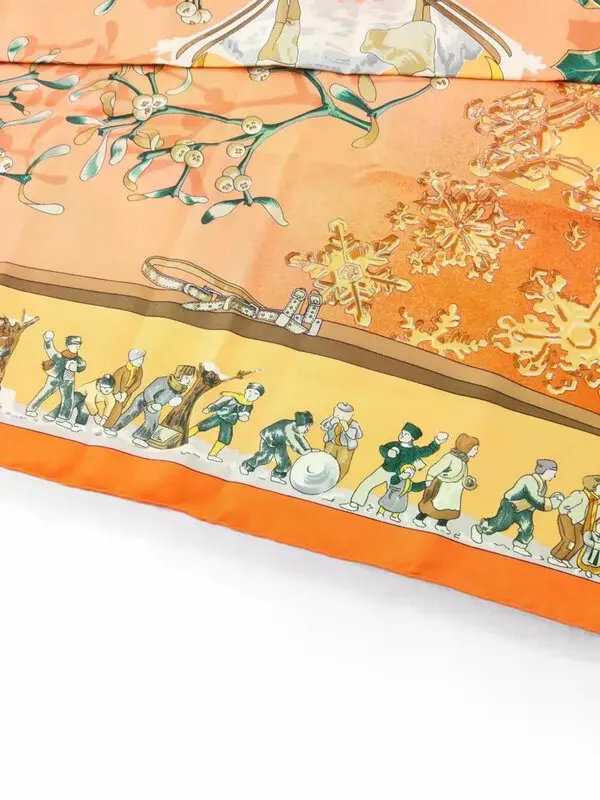 Hermès 2010s Neige D'antan Silk Scarf - Orange