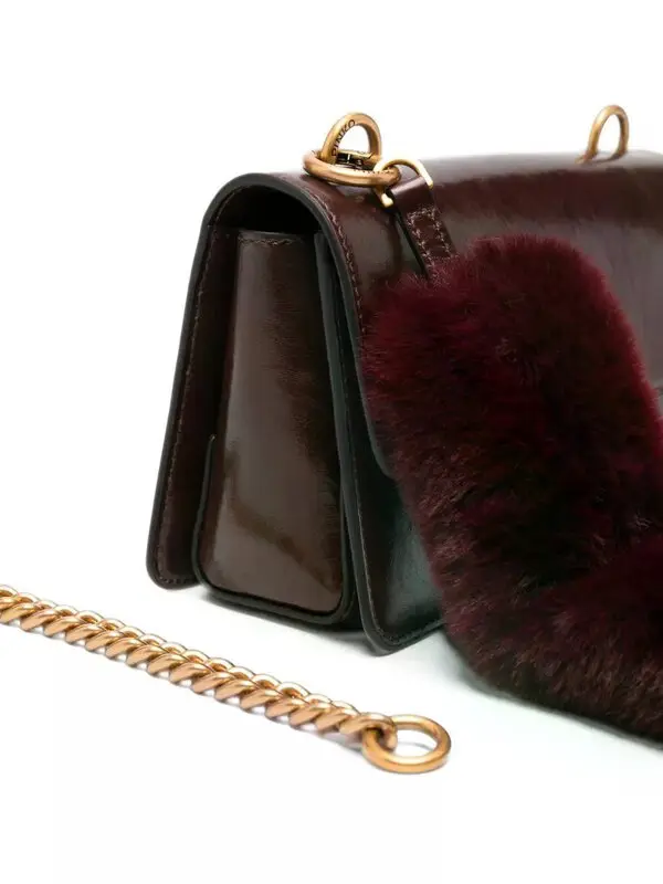 Pinko Mini Love One Leather Shoulder Bag