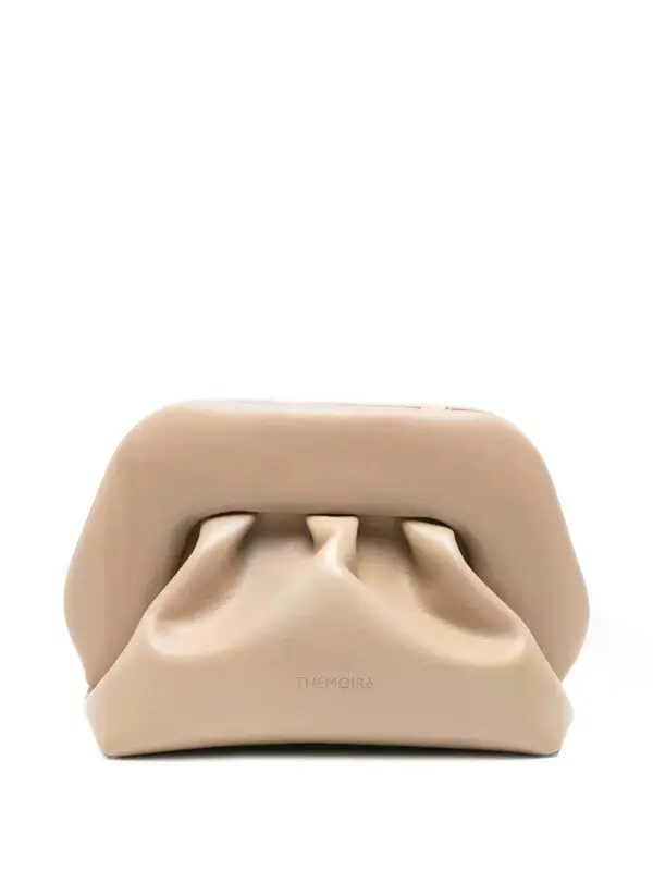 THEMOIRE Bios Ruched Clutch Bag - Neutrals