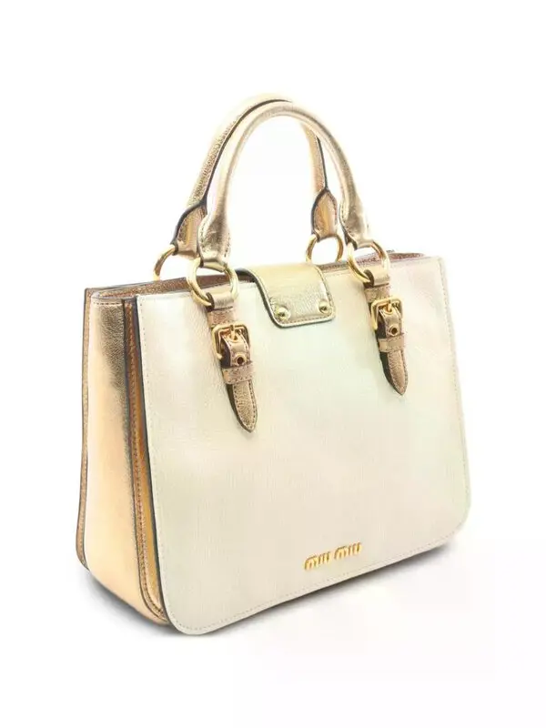 Miu Miu 2010s Madras Buckle-detail Tote Bag