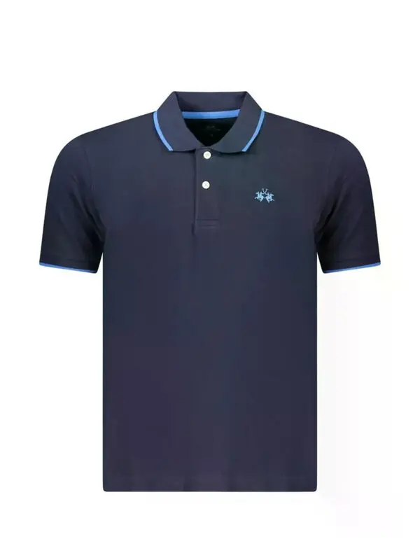 LA MARTINA Logo-embroidered Tipped Polo Shirt - Blue