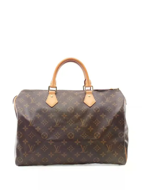 LOUIS VUITTON 2014 35 Speedy Monogram Canvas Tote Bag - Brown