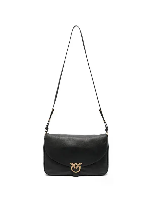 Pinko Love Birds Leather Shoulder Bag - Black