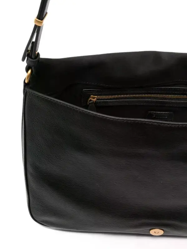 Pinko Love Birds Leather Shoulder Bag - Black