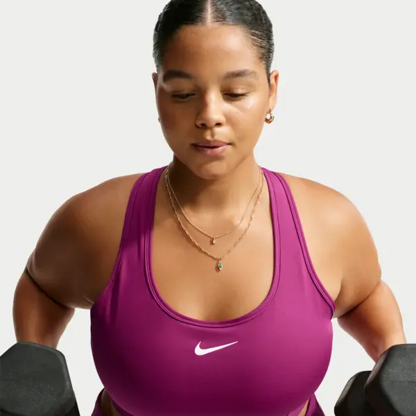 Nike Swoosh Medium Support Padded Sports Bra - Red