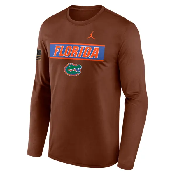 Nike Florida 2026 Military Appreciation Legend Jordan Brand Dri-fit College Long-sleeve T-shirt - Brown