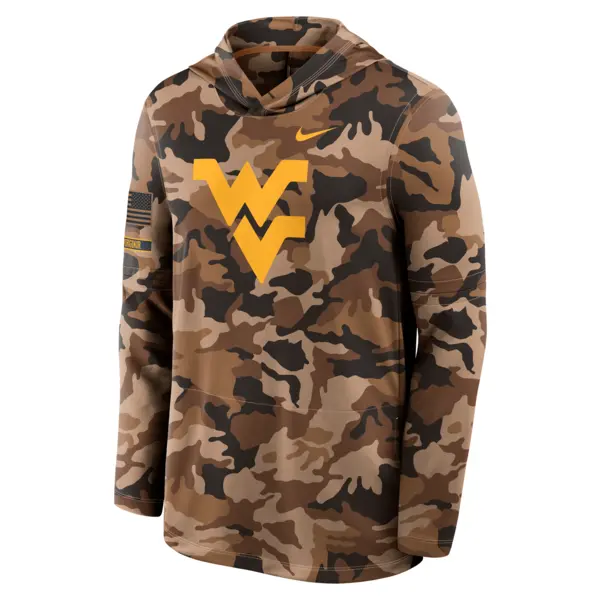 Nike West Virginia Military Appreciation Dri-fit College Long-sleeve Hooded Top - Brown