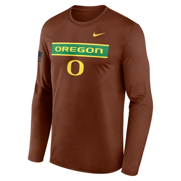 Nike Oregon 2026 Military Appreciation Legend Dri-fit College Long-sleeve T-shirt - Brown