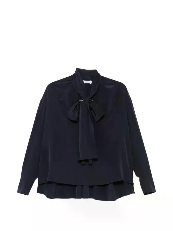 BARBA NAPOLI Bow-neck Long-sleeve Blouse