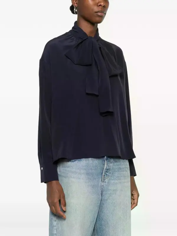 BARBA NAPOLI Bow-neck Long-sleeve Blouse