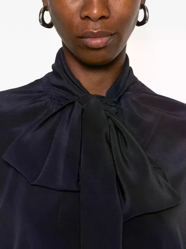 BARBA NAPOLI Bow-neck Long-sleeve Blouse