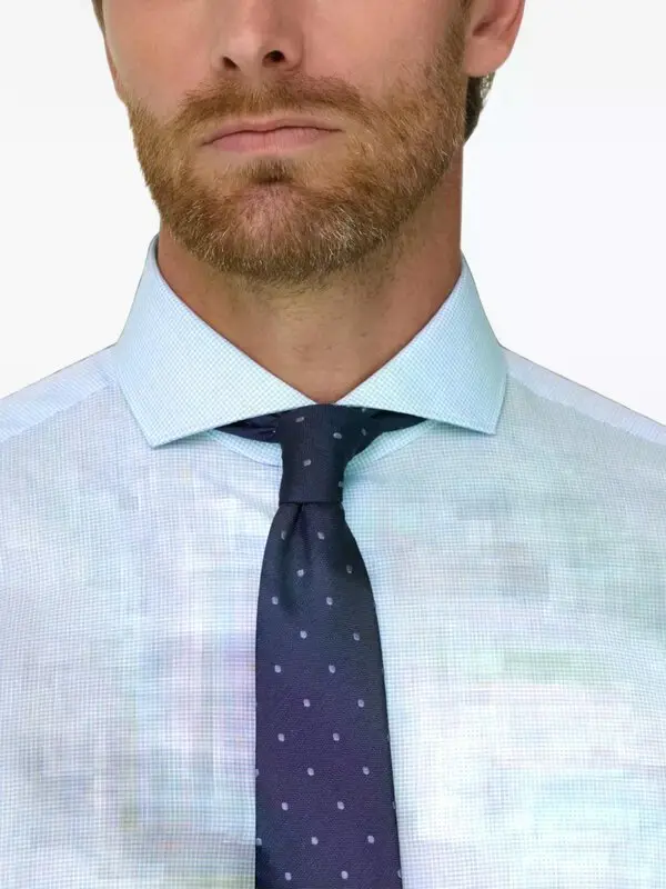 Boggi Milano Shirt Checked Cotton Poplin Slim Fit