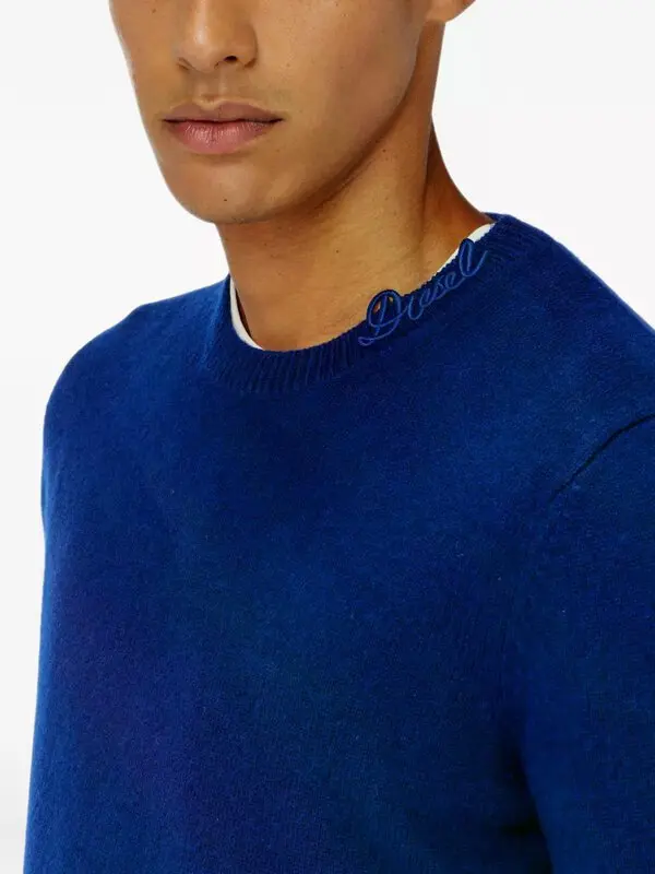 DIESEL® Wool Jumper With Neck Logo