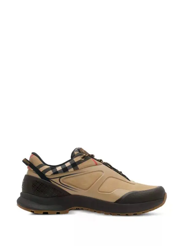 Burberry Check And Mesh Discover Sneakers - Neutrals