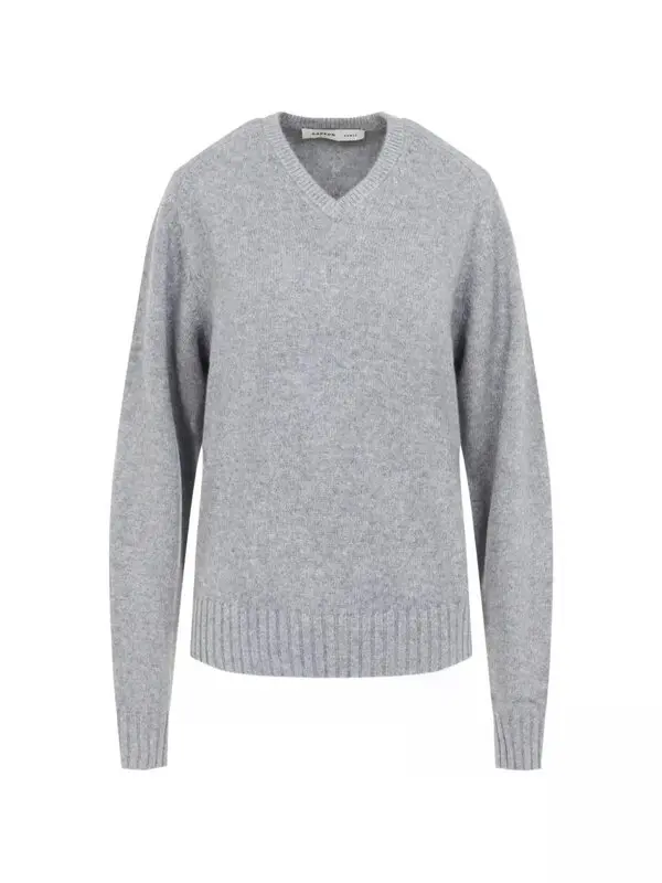 Carven Mélange-effect V-neck Sweater