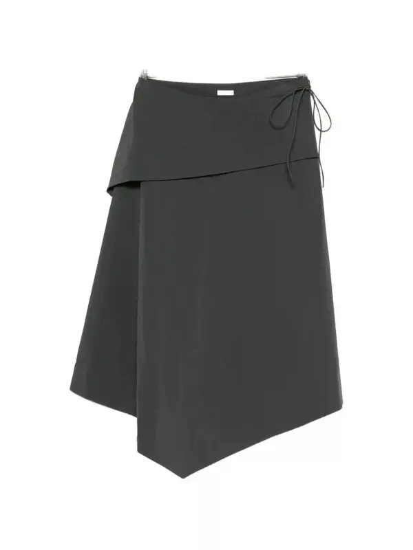 ST. AGNI Detachable-belt Asymmetric Skirt Iron Glaze