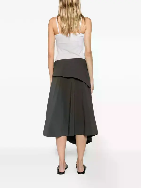 ST. AGNI Detachable-belt Asymmetric Skirt Iron Glaze