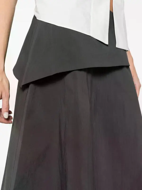 ST. AGNI Detachable-belt Asymmetric Skirt Iron Glaze