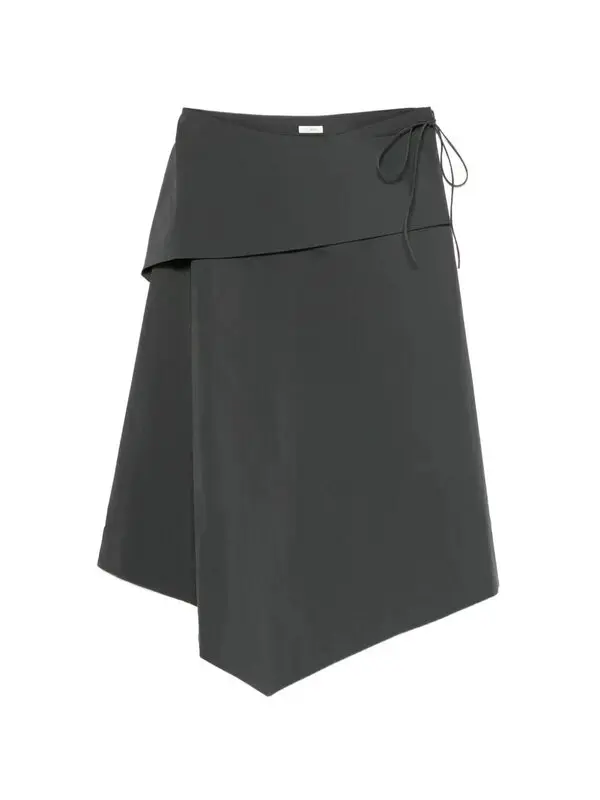 ST. AGNI Detachable-belt Asymmetric Skirt Iron Glaze - Grey