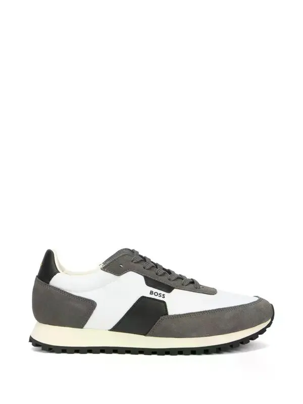 BOSS Suede-panelled Logo Sneakers - White