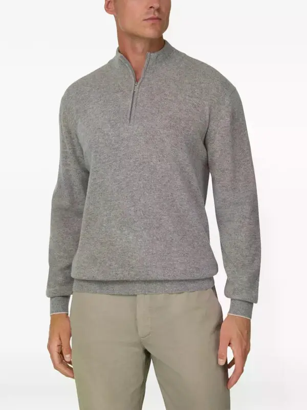 Boggi Milano Quarter-zip Jumper In Cashmere Blend