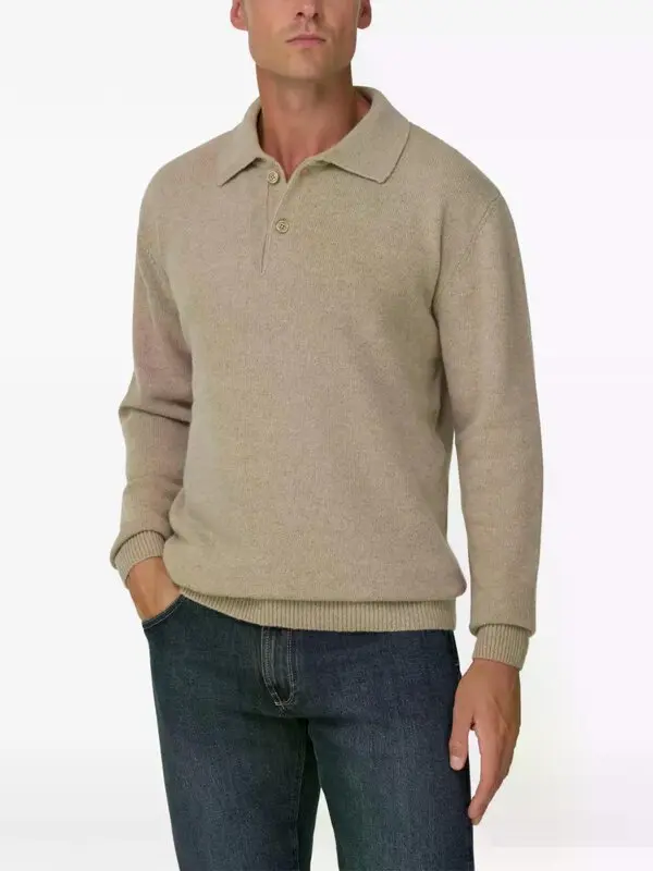 Boggi Milano Knitted Polo Shirt In Cashmere Blend