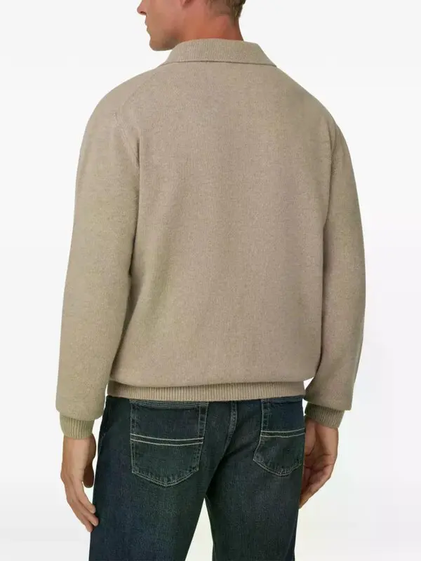 Boggi Milano Knitted Polo Shirt In Cashmere Blend