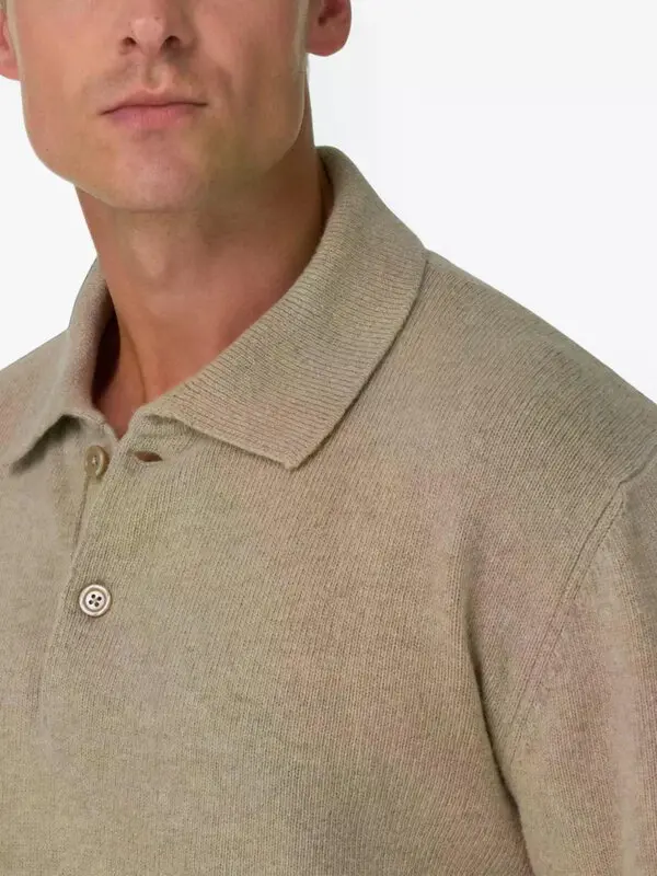 Boggi Milano Knitted Polo Shirt In Cashmere Blend