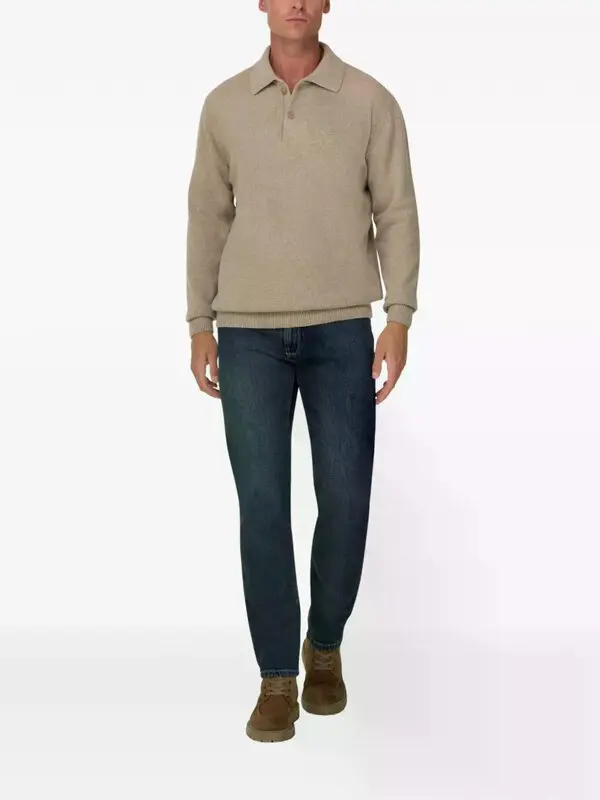 Boggi Milano Knitted Polo Shirt In Cashmere Blend - Neutrals