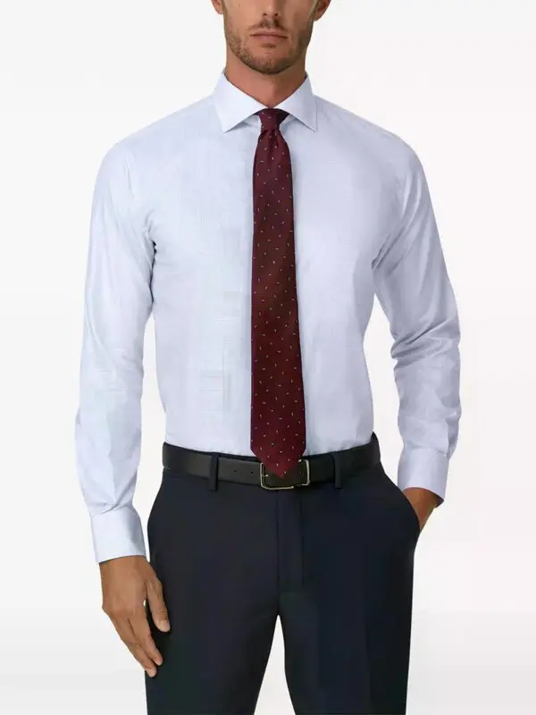 Boggi Milano Shirt Checked Cotton Twill Regular Fit