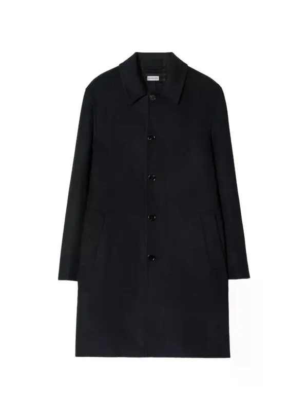 Burberry Mid-length Wool Worthing Car Coat - Blue