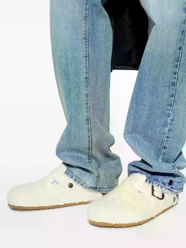 BIRKENSTOCK Boston Wooly Moon Brushed-effect Slides