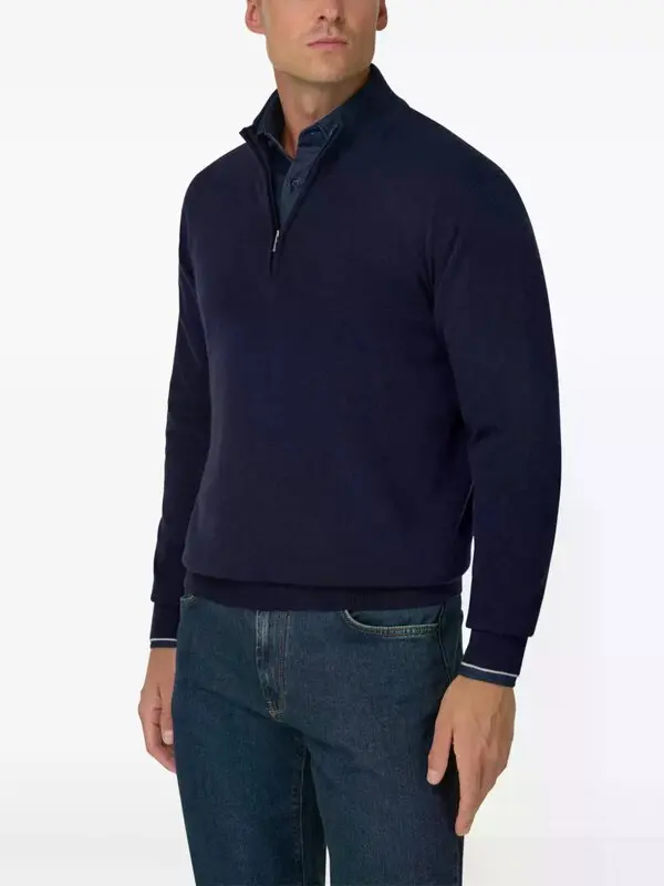 Boggi Milano Quarter-zip Jumper In Cashmere Blend