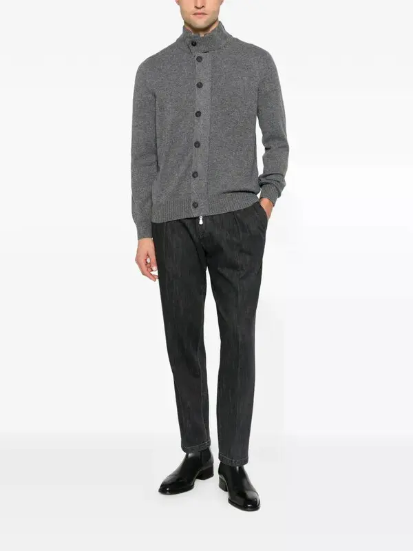BRIGLIA 1949 Pleated Tapered Trousers - Black