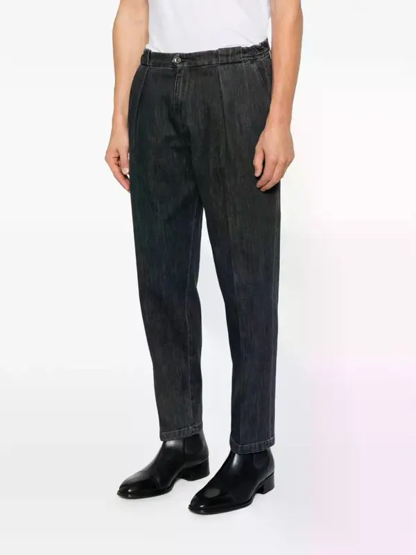 BRIGLIA 1949 Pleated Tapered Trousers - Black
