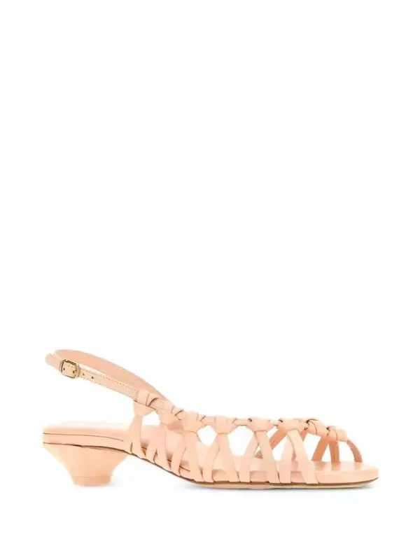 Chloé Estra Knotted Leather Sandals - Neutrals