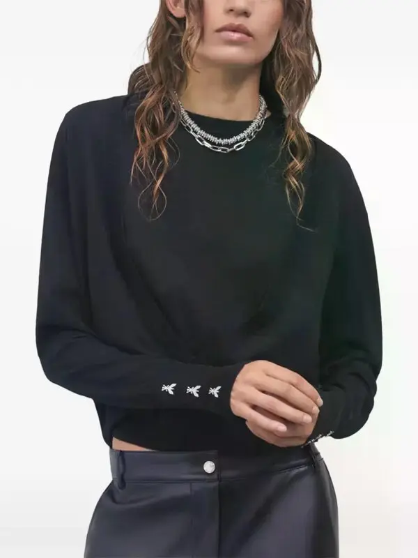 Patrizia Pepe Layered-effect Fly-embroidered Sweater