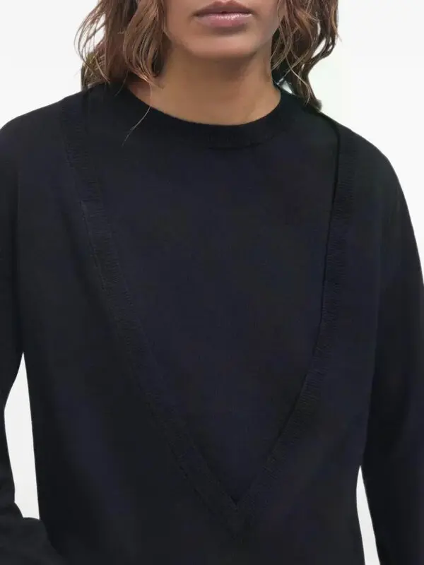 Patrizia Pepe Layered-effect Fly-embroidered Sweater