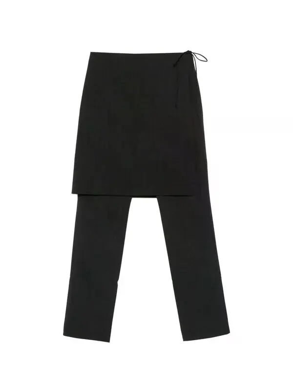 ST. AGNI Wool Sarong Pants Dark Graphite - Black