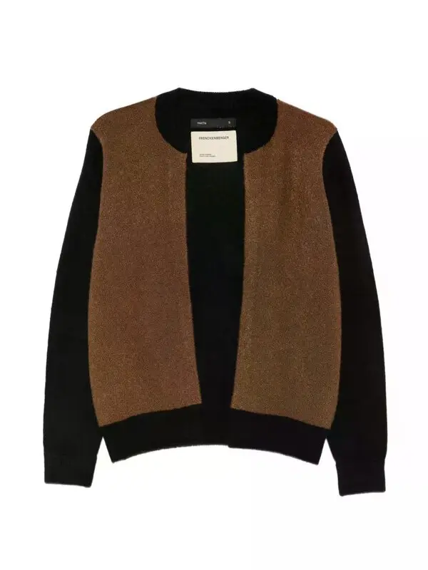 Frenckenberger Colour-block Cardigan - Brown