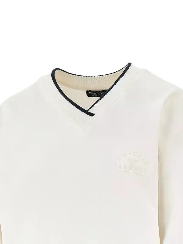 Emporio Armani Logo-embroidered V-neck Sweatshirt
