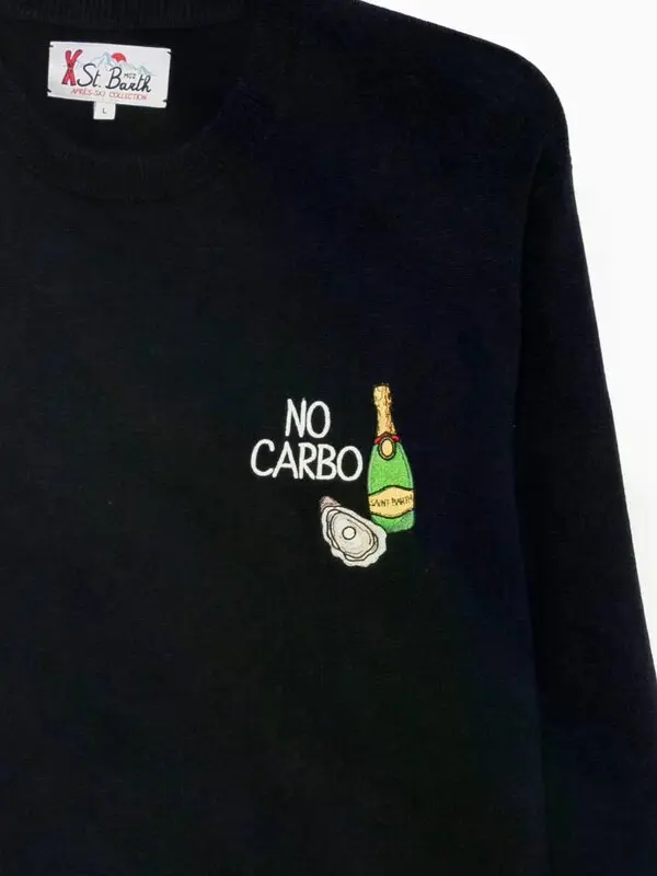 MC2 SAINT BARTH Embroidered Crew-neck Sweater - Blue